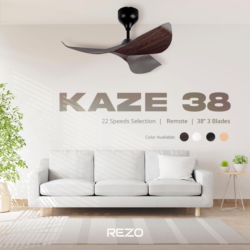 REZO KAZE 52” / 38” inches DC Motor Remote Control Ceiling Fan/ Kipas ...