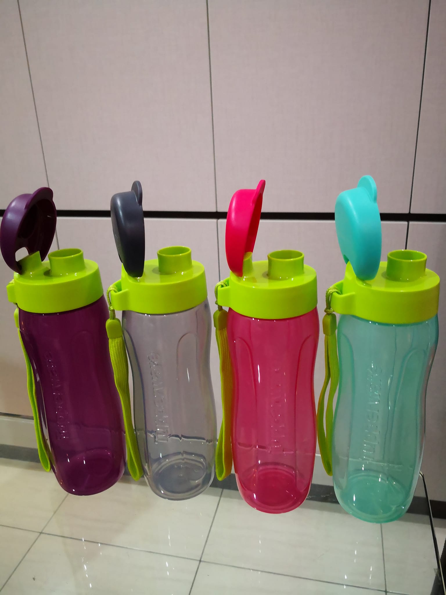 5 Types: Tupperware Slim Eco Bottle 500ml Flip Top (Different colour ...