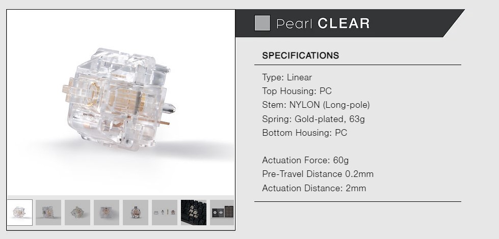 TECWARE Pearl Mechanical Switches (35pcs) - Lightly Prelubed/5-pin PCB ...