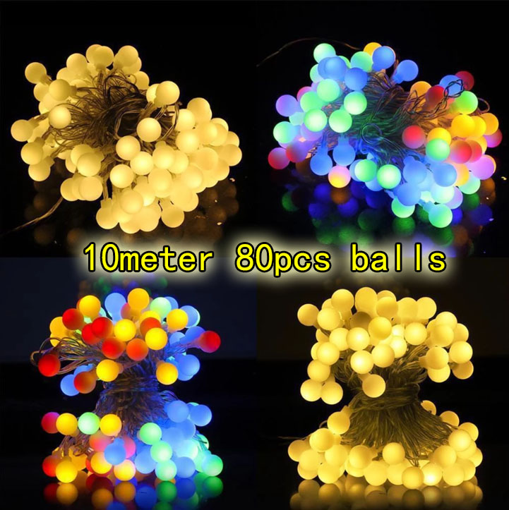 LED 3M/10M/20M Light Bulbs Ball String Light Camping Light Fairy Light ...