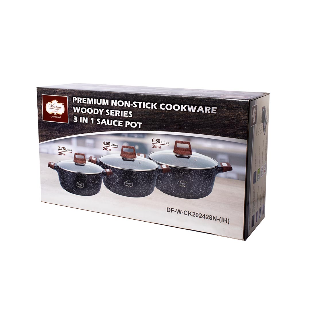 Vantage Non-stick 3 in 1 Induction Sauce Pot(Woody Series) | Shopee ...