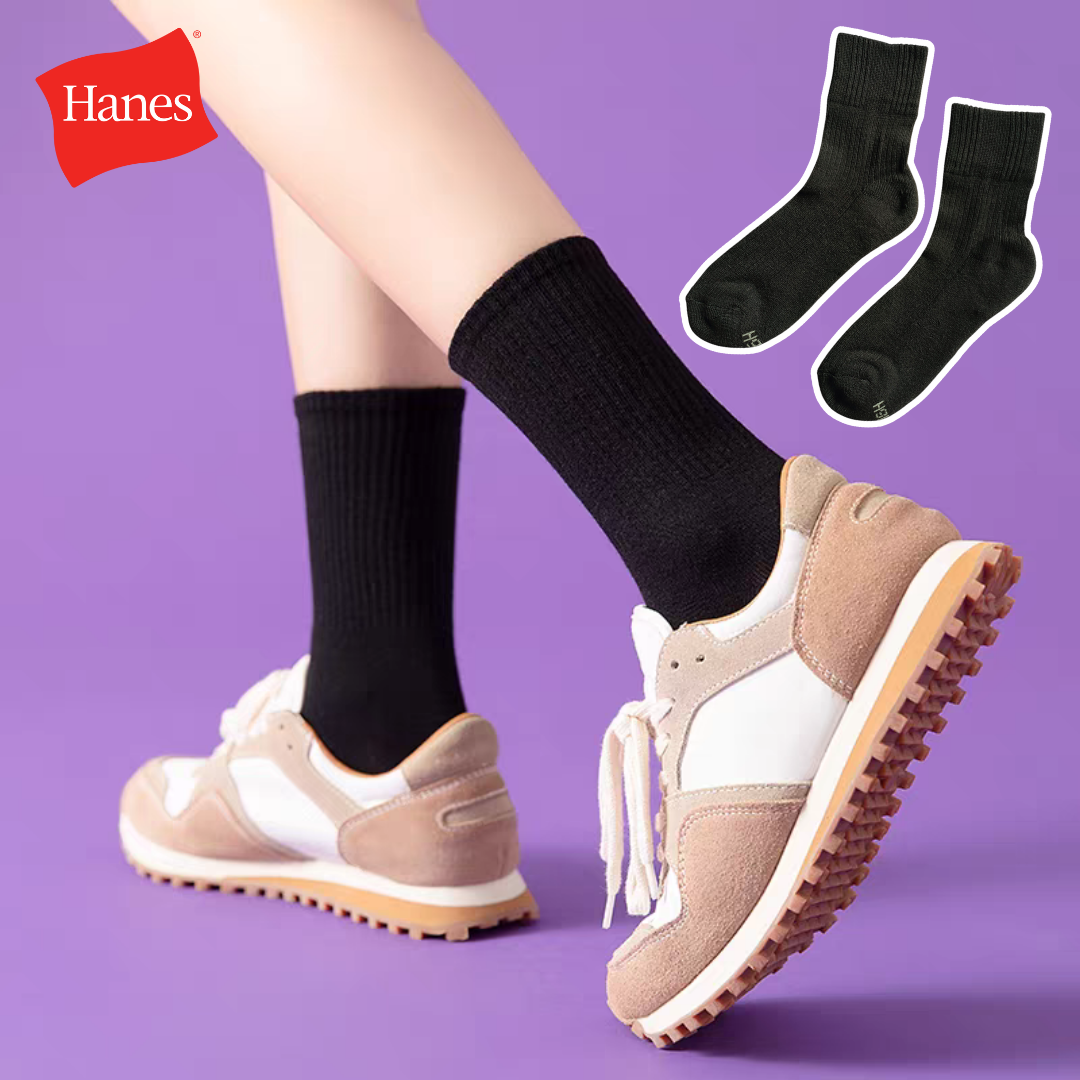 HANES Student Secondary School Women Plain Black Cushioned Bottom Ankle ...