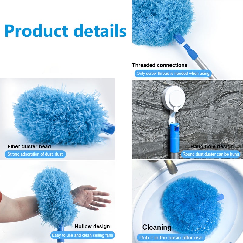 Absorb Dust Ceiling Fan Duster Save Strength Adjustable Removable ...