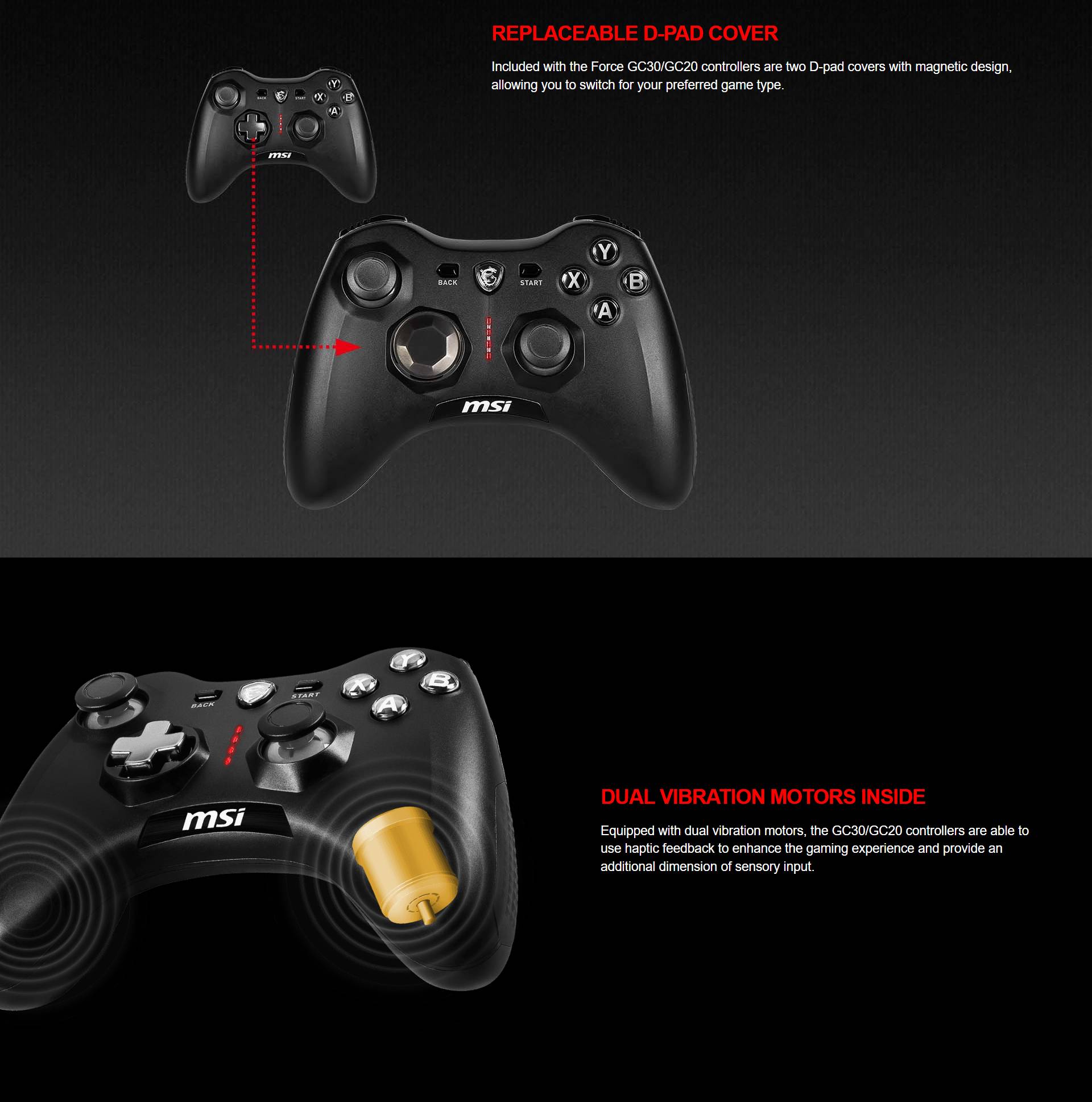 MSI FORCE GC20 V2 WIRED GAMING CONTROLLER (BLACK /WHITE) | Shopee Malaysia