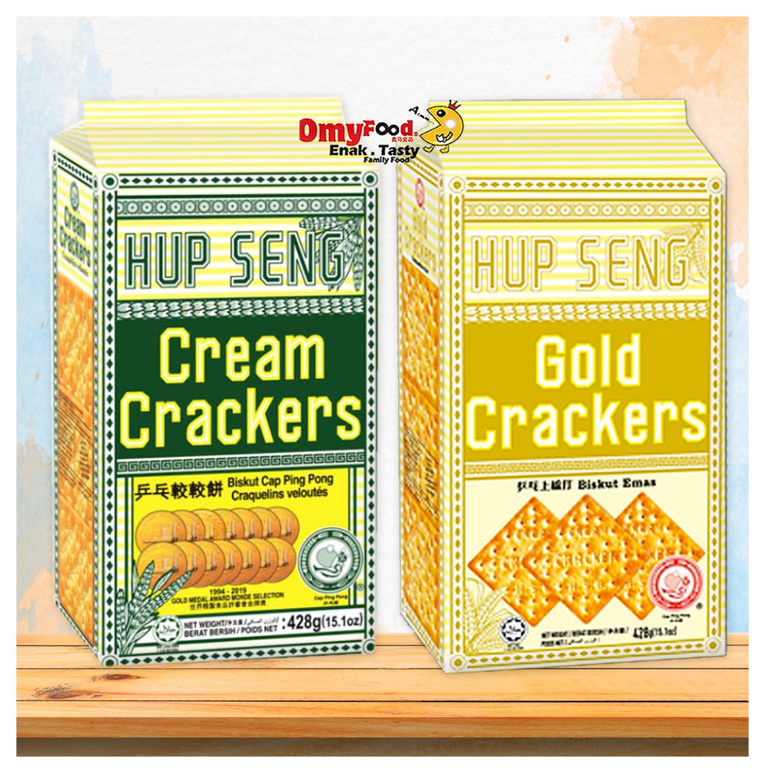 428g Hup Seng Biskut Cap Ping Pong[Cream Crackers / Gold Crackers][OmyFood] | Shopee Malaysia