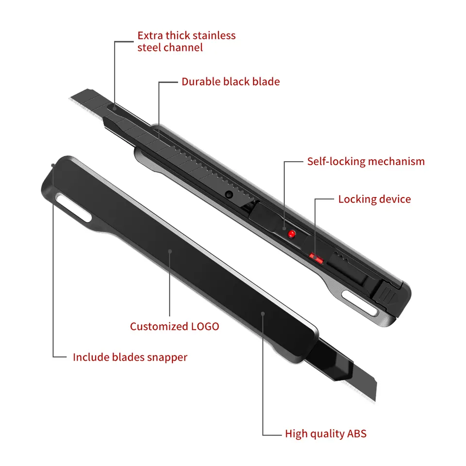 Ultra Sharp Utility Knife High Quality for Box Opener Black Pocket 3D ...