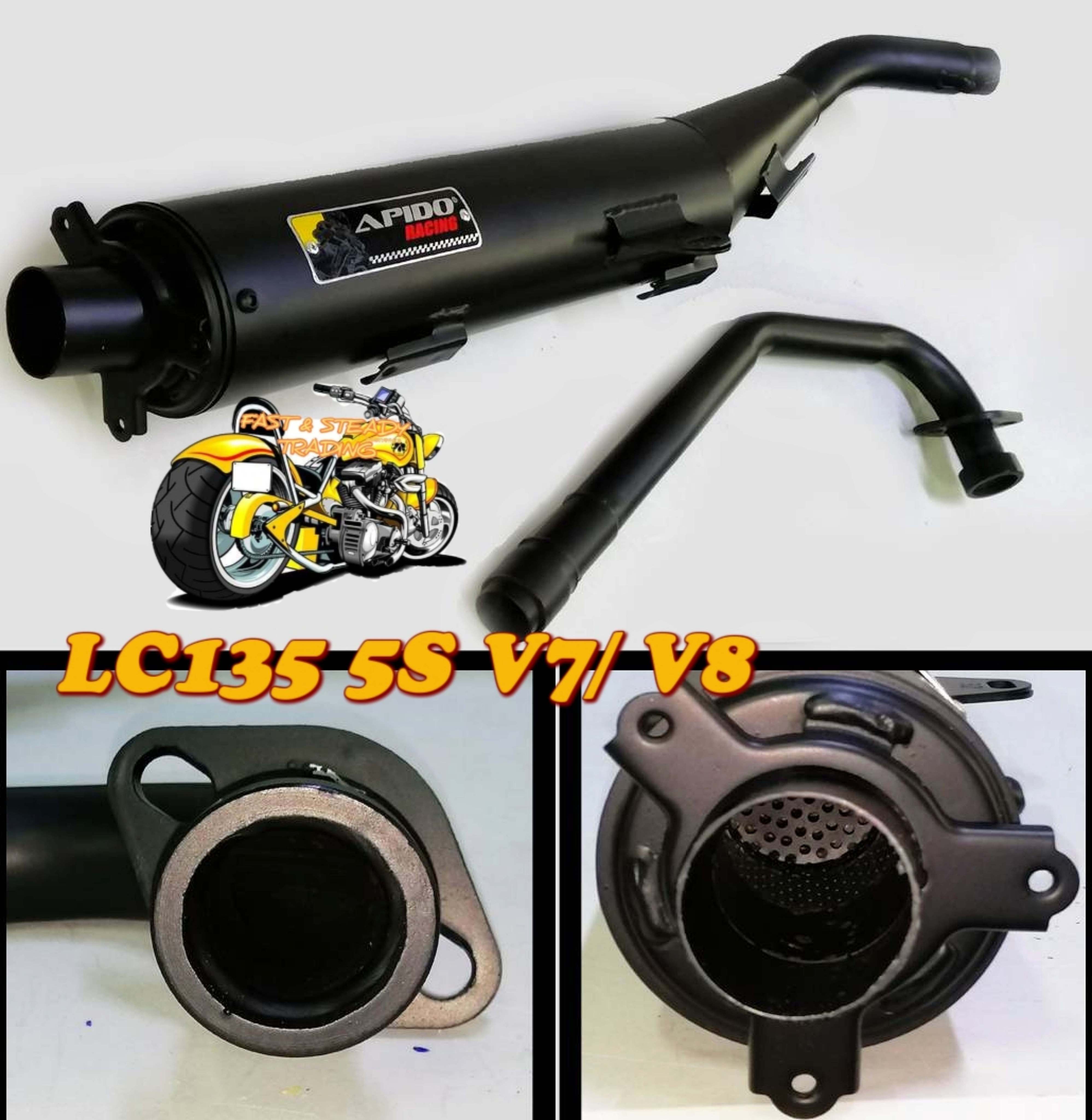 APIDO STD OPEN RACING EXHAUST PIPE STANDARD EKZOS MUFFLER LC135 3 IN 1 ...