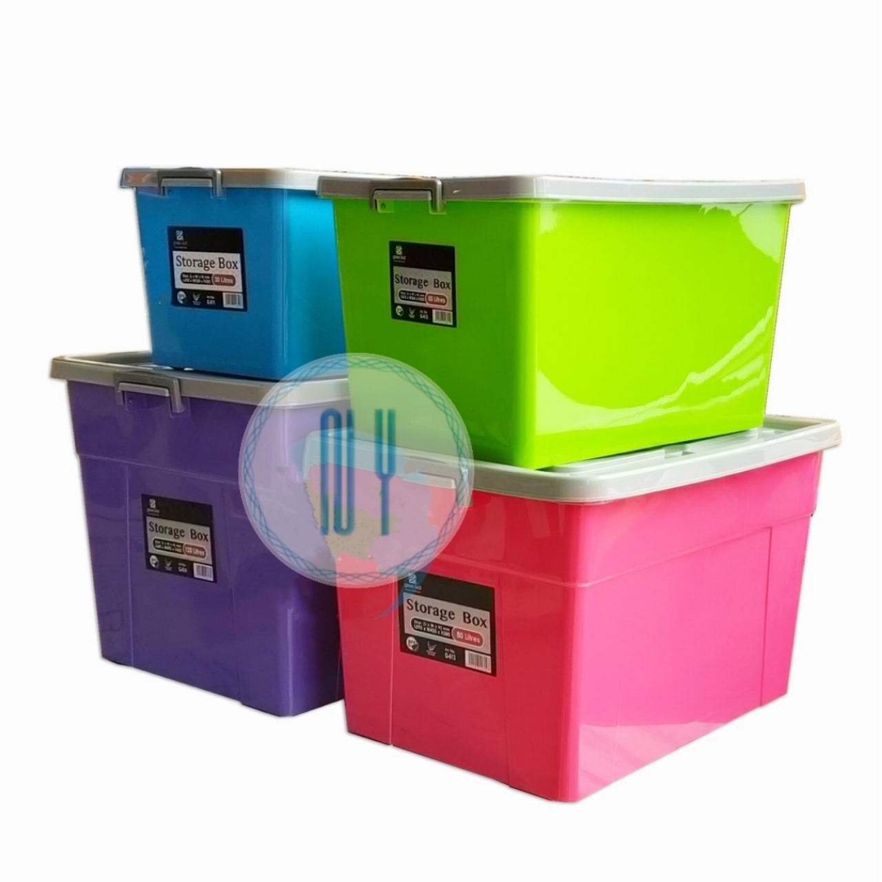 Storage Box Plastik 65 Litre Container Home Organizer with Wheels BPA ...