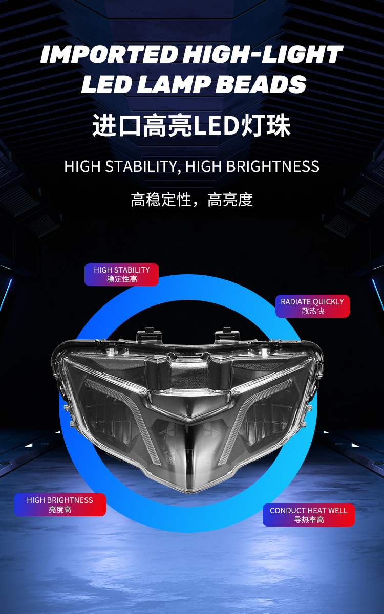 Y15ZR V2 LC135 FI V8 Yamaha Head Lamp LED Lampu Y15 V2 LC135 V8 Lampu Depan Head Light 5 Colors ...