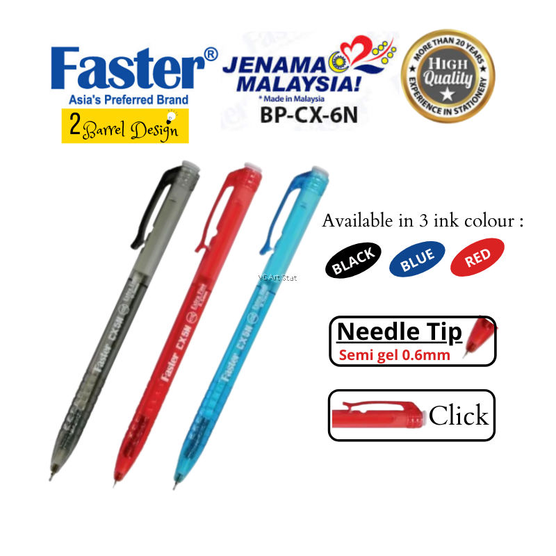 FASTER BP-CX6N-5 BALL PEN SET 5PCS | Shopee Malaysia