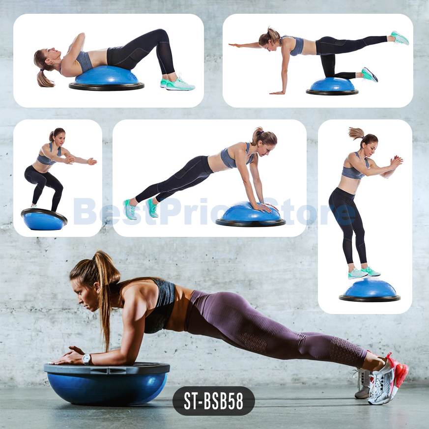 BPS Bosu Ball Trainer 46cm 58cm Yoga Balance Disc Gym Workout Balls ...