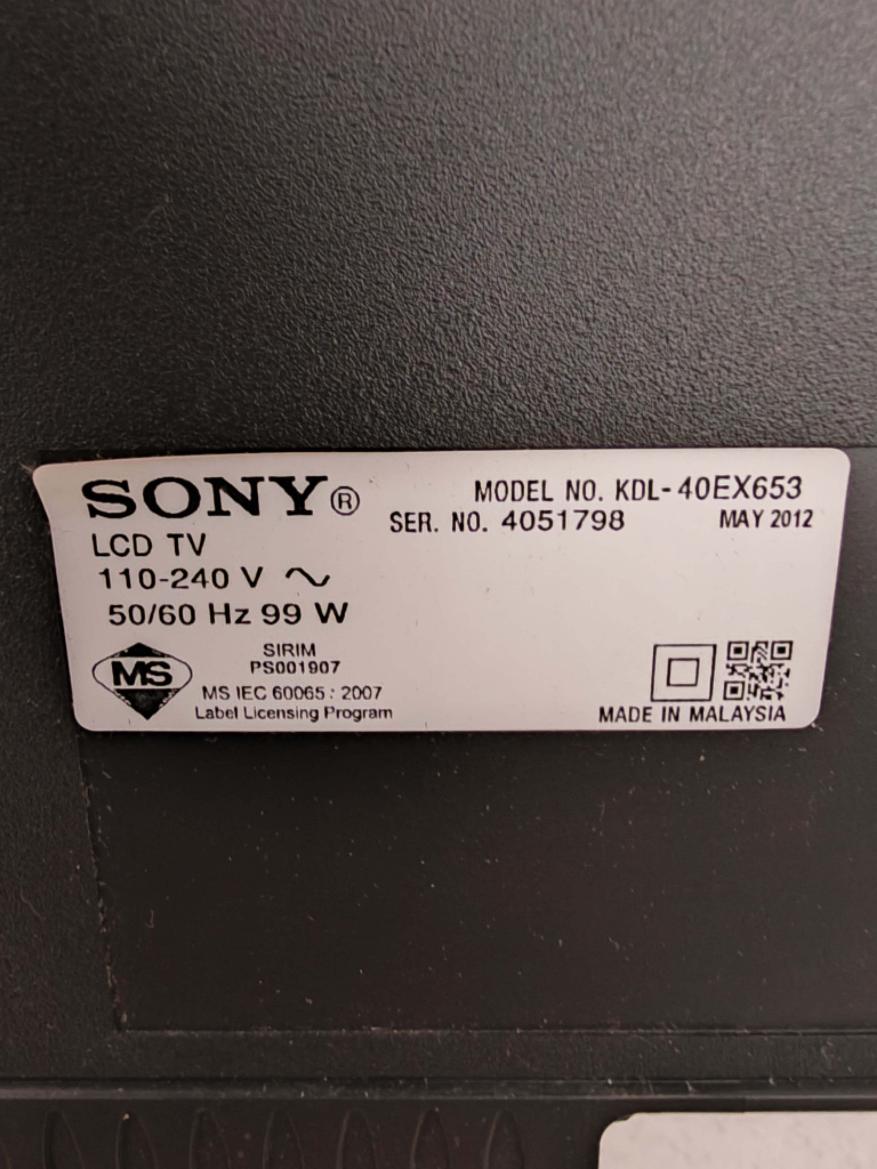 SONY KDL-40EX653 LED TV Power Board Main Board speakers | Shopee Malaysia