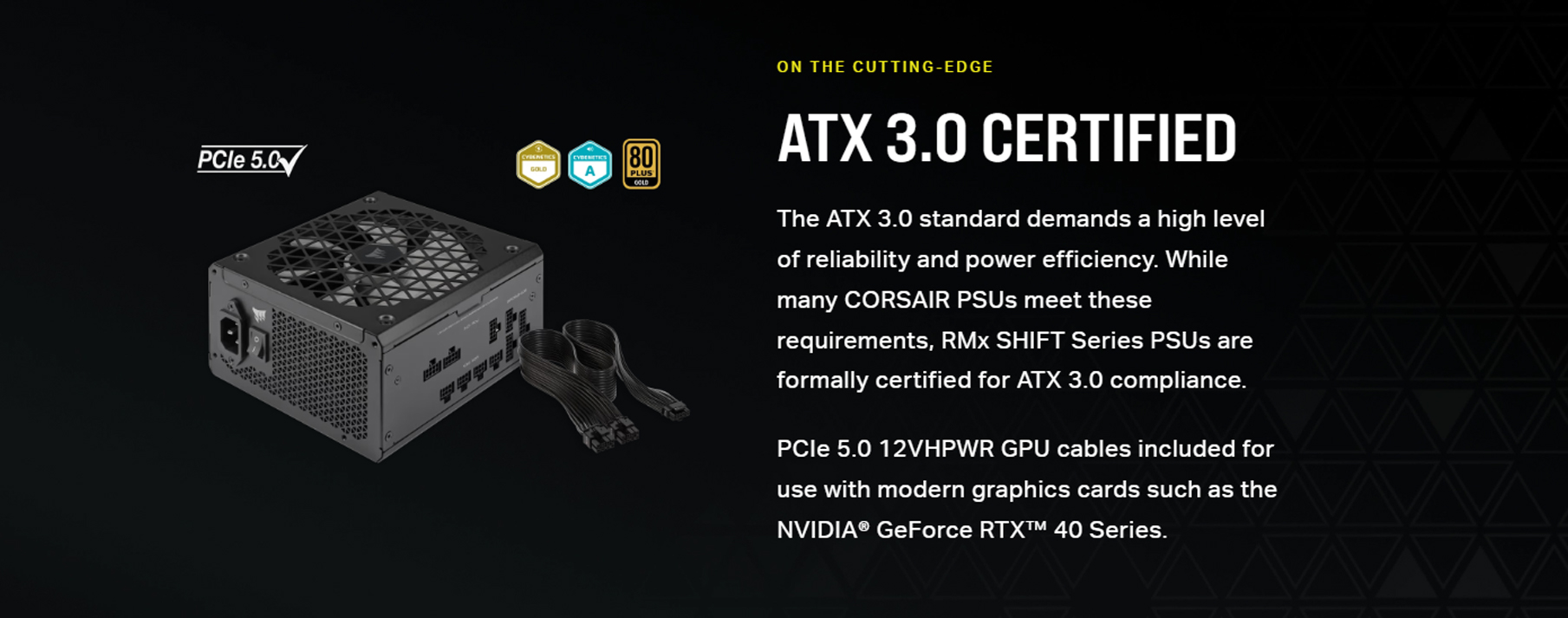 Corsair RMx SHIFT Black/White Series 80 PLUS Gold Fully Modular Side ...