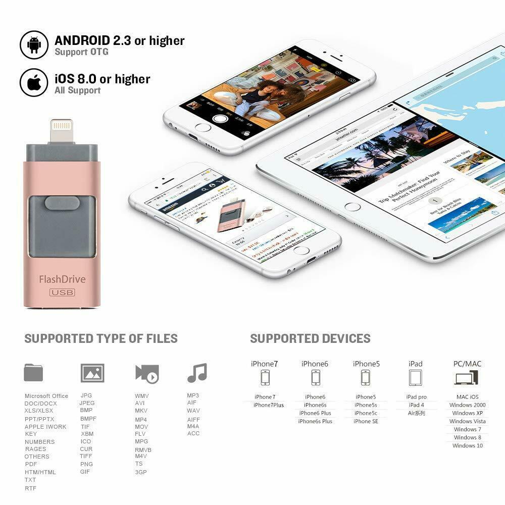 Pendrive 2TB 3 in 1 USB Flash Drive OTG Memory Stick Pendrive 3.0 For ...