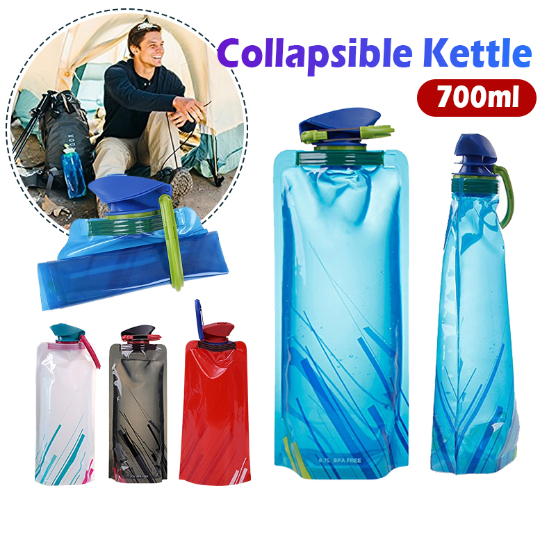 2L/700ml Foldable Portable Water Bottle PE Sports Water Bag Flask ...