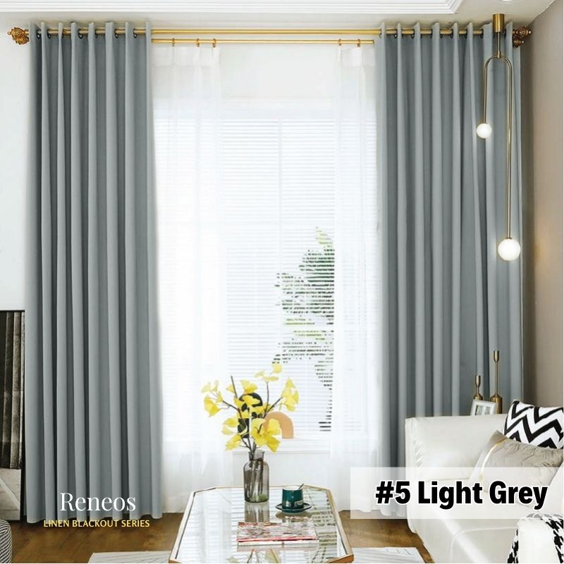 RENEOS Linen Blackout Curtain 300cm Height Langsir Sliding Door Langsir ...