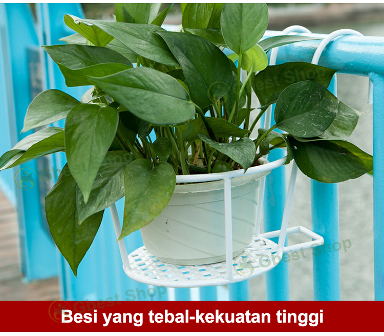 Outdoor Balcony Iron Flower Pot Holder Wall Rack Hanging Planter Stand ...