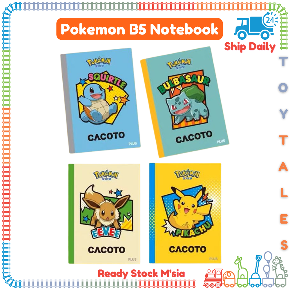 ToyTales 🍭 POKEMON NOTEBOOK B5 🍭 Kids Stationery Buku Nota Lined ...