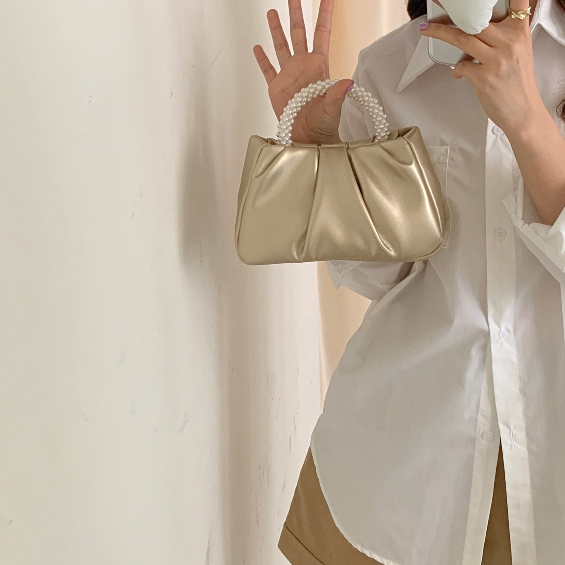 ️Premium Glossy Handbag Women Pearl Unique Beg Tangan Elegant Murah Beg ...