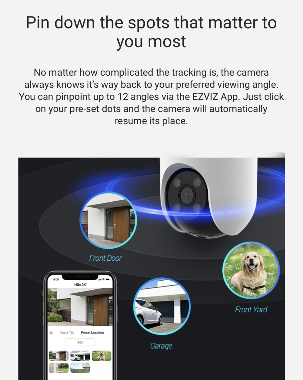 EZVIZ H8c Pro 4K 8MP & H8c 2MP & C8c 5MP Outdoor Security 360 Pan Tilt ...