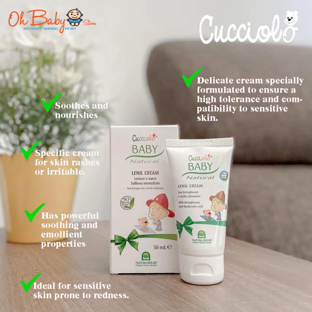 Cucciolo Baby Natural Lenil Cream (50ml) | Shopee Malaysia