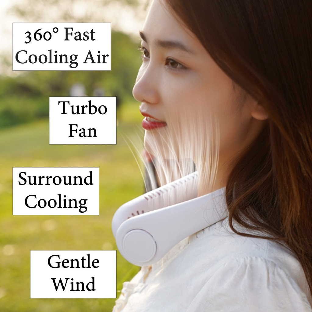 Vaneless Adjustable Hanging Neck Fan Three Speed Air Fan USB ...