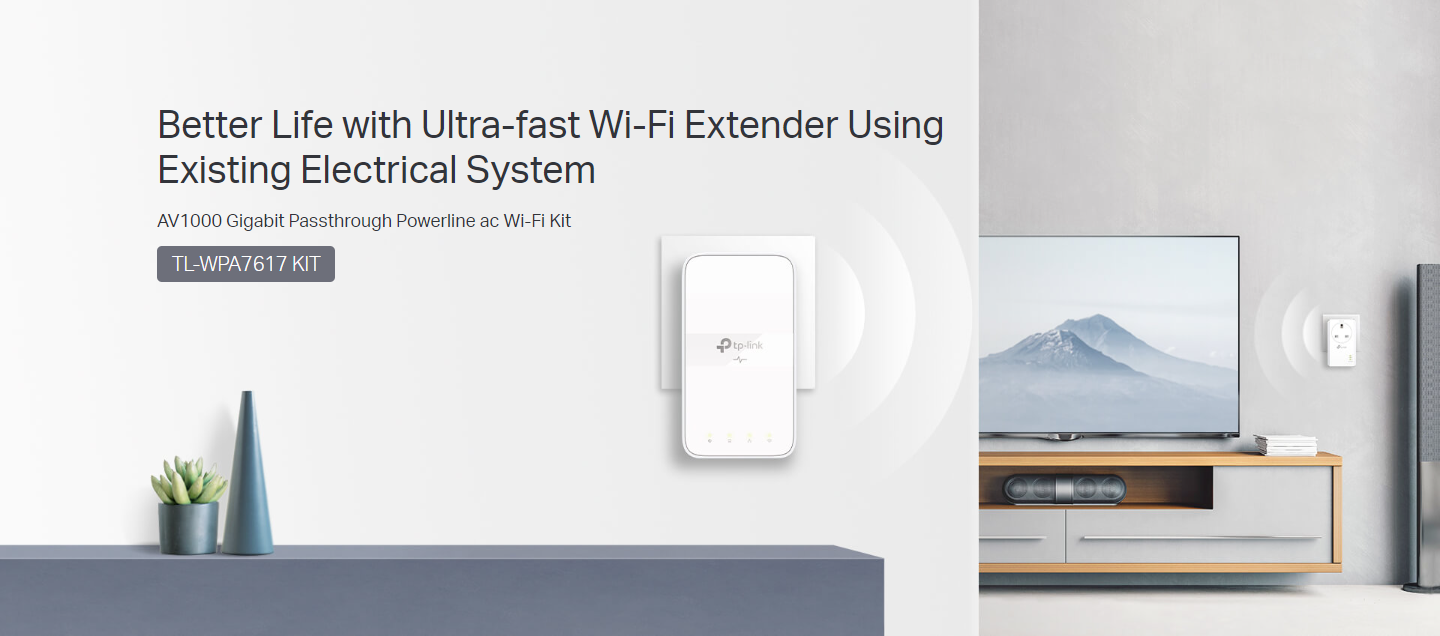 TP-Link TL-WPA7617 KIT AV1000 Gigabit Passthrough Powerline ac Wi-Fi ...