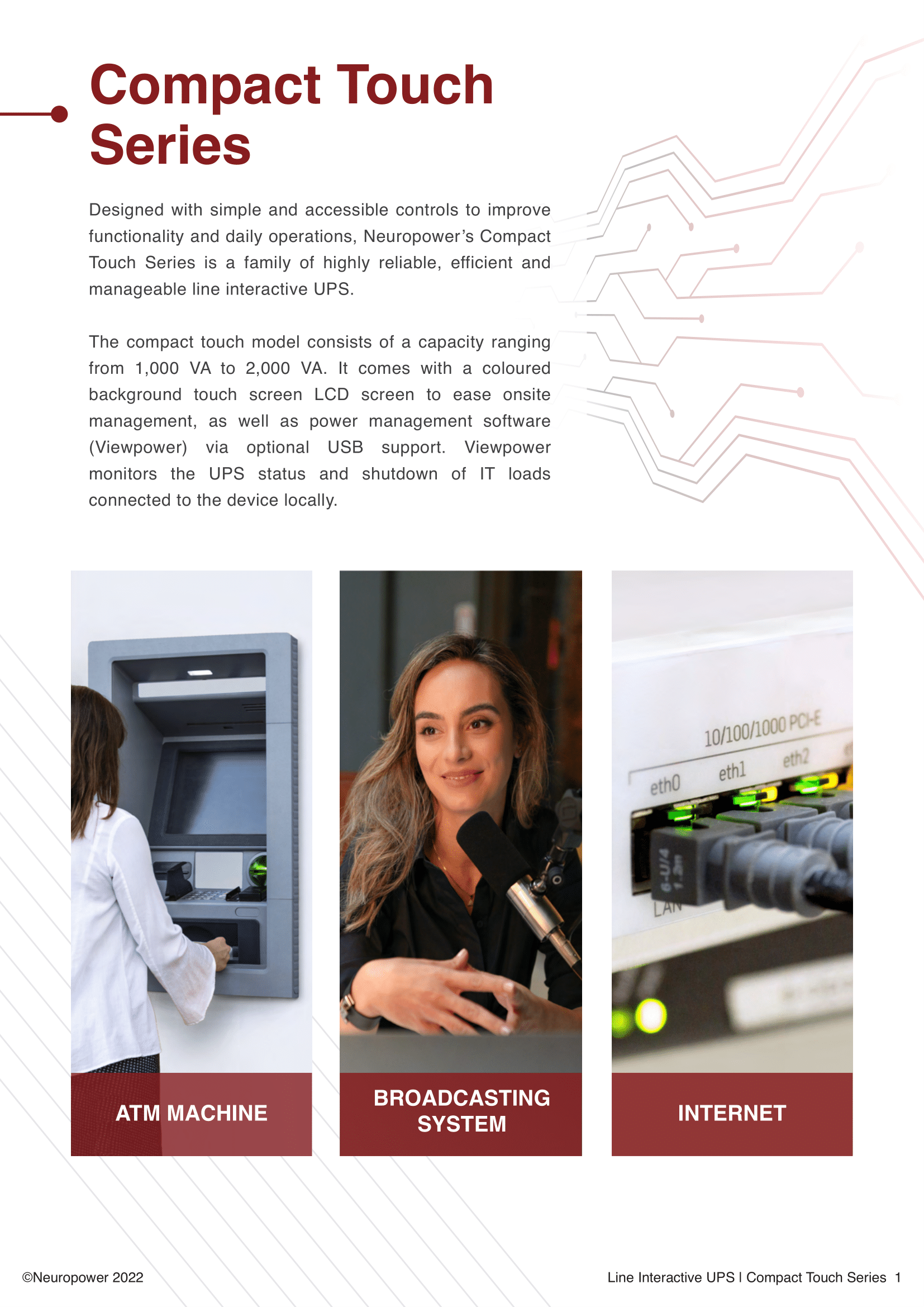 NEUROPOWER Compact Touch Series Line Interactive UPS 850VA - 2000VA ...