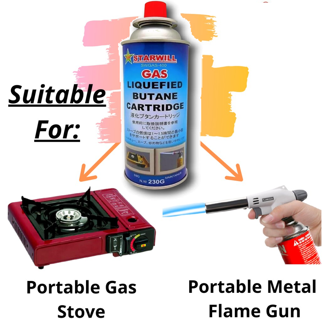 STARWILL 230g Liquefied Butane Gas Cartridge for Portable Gas Cooker ...