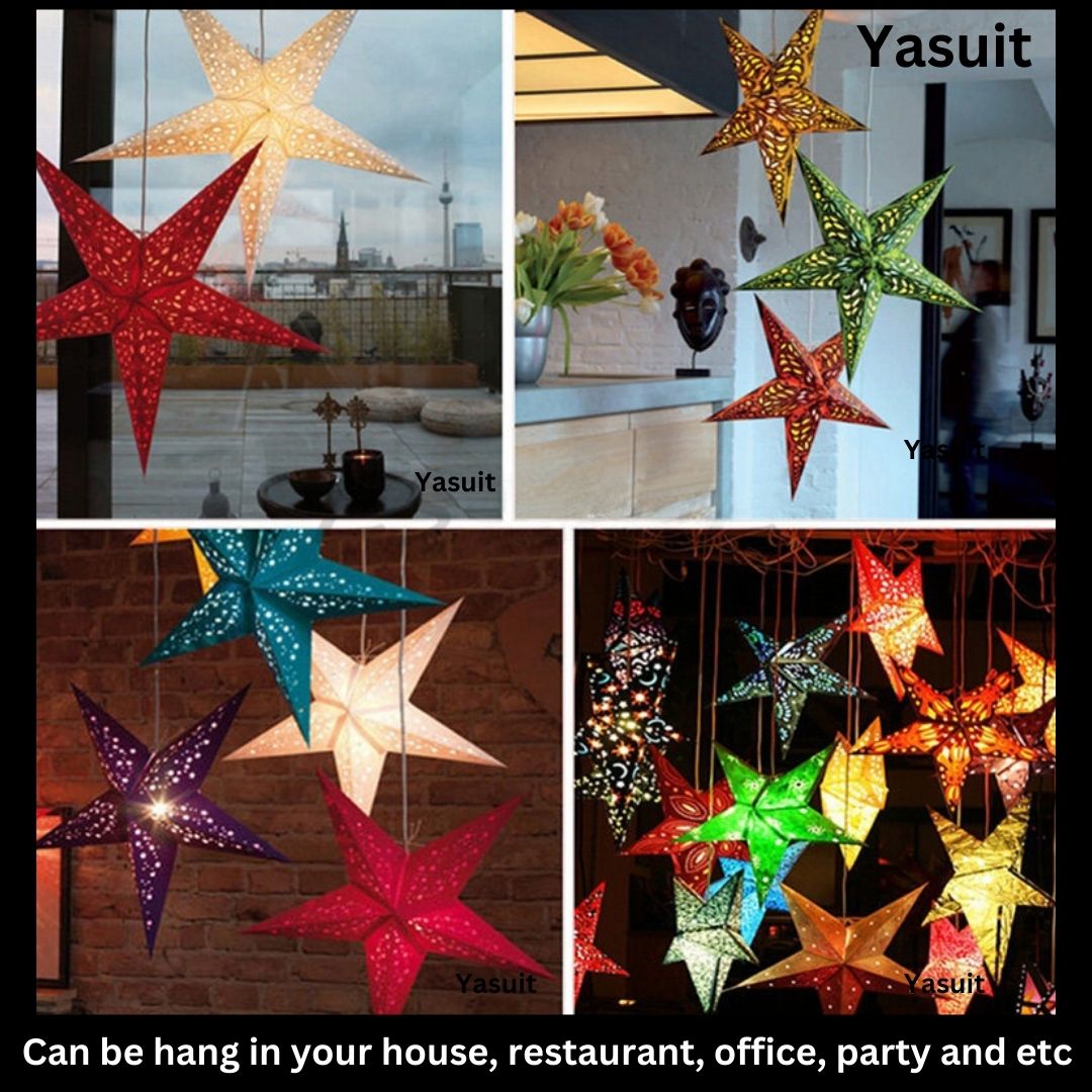Decoration Star Cardboard Thick Paper Ornament Festival Foldable ...