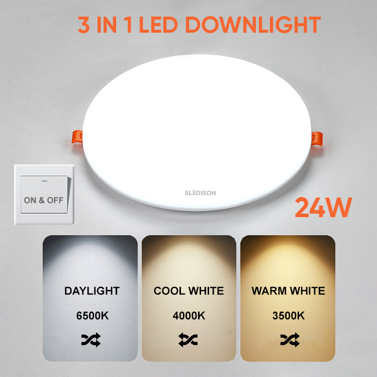 【PROMO】SL EDISON 24W 7" Recessed LED Panel Light Lampu Downlight 3 ...