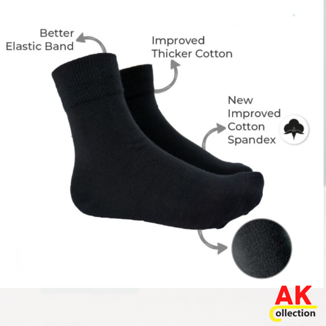 Stokin Sekolah Hitam Lelaki Perempuan Wanita Boy Girl Kids Black Sock ...