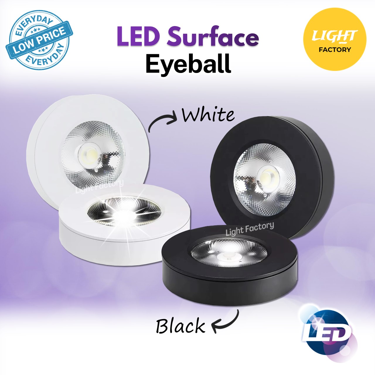 [2 YEARS WARRANTY] LED Eye Ball Spotlight 3" 5W LED Surface Eyeball LED ...