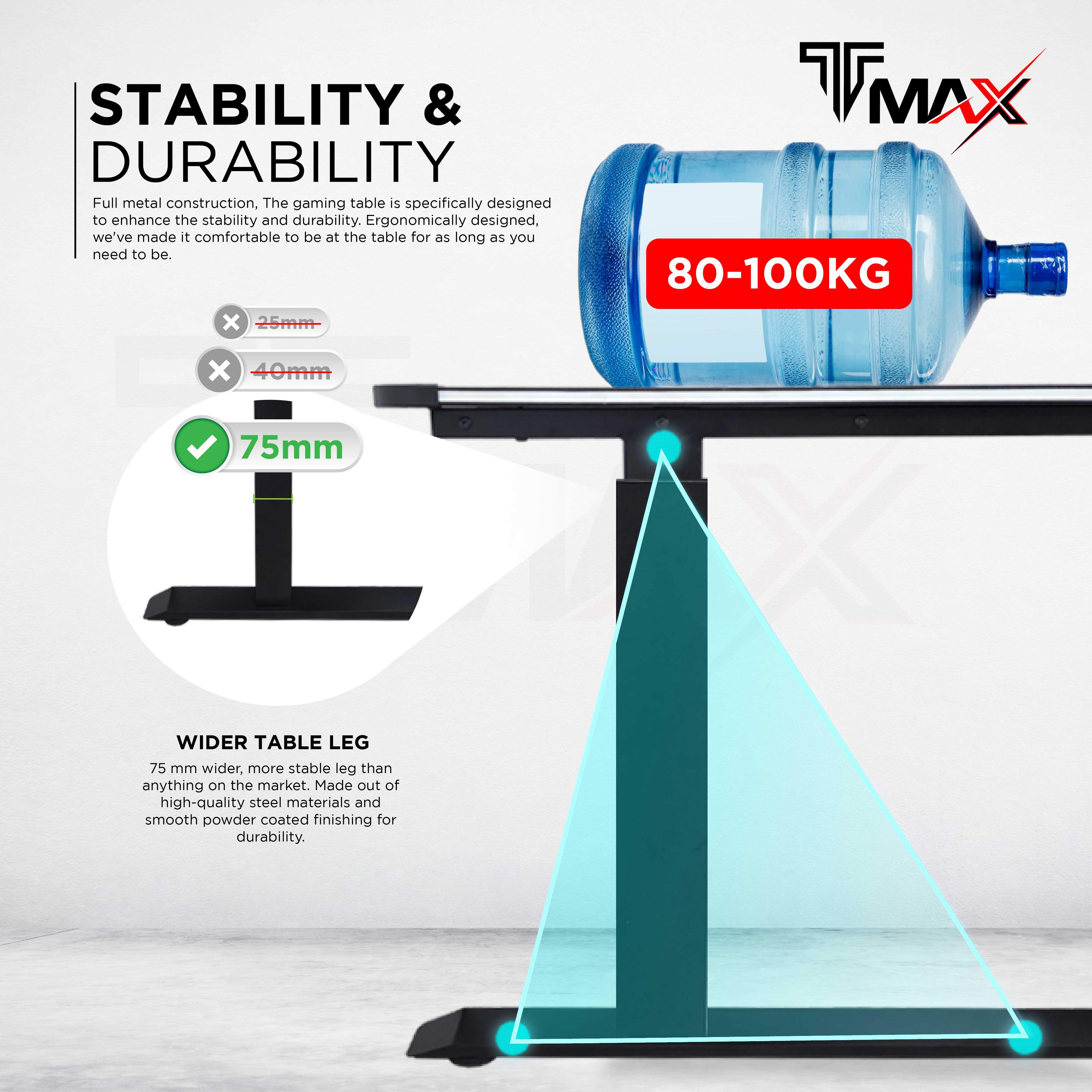 TMAX L160cm L-Shape Smart Lifting Gaming Table Adjustable Height Table ...