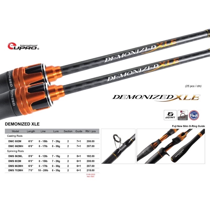 ** 2023” Eupro Demonized XLE Baitcast & Spinning Fishing Rod BC Casting ...