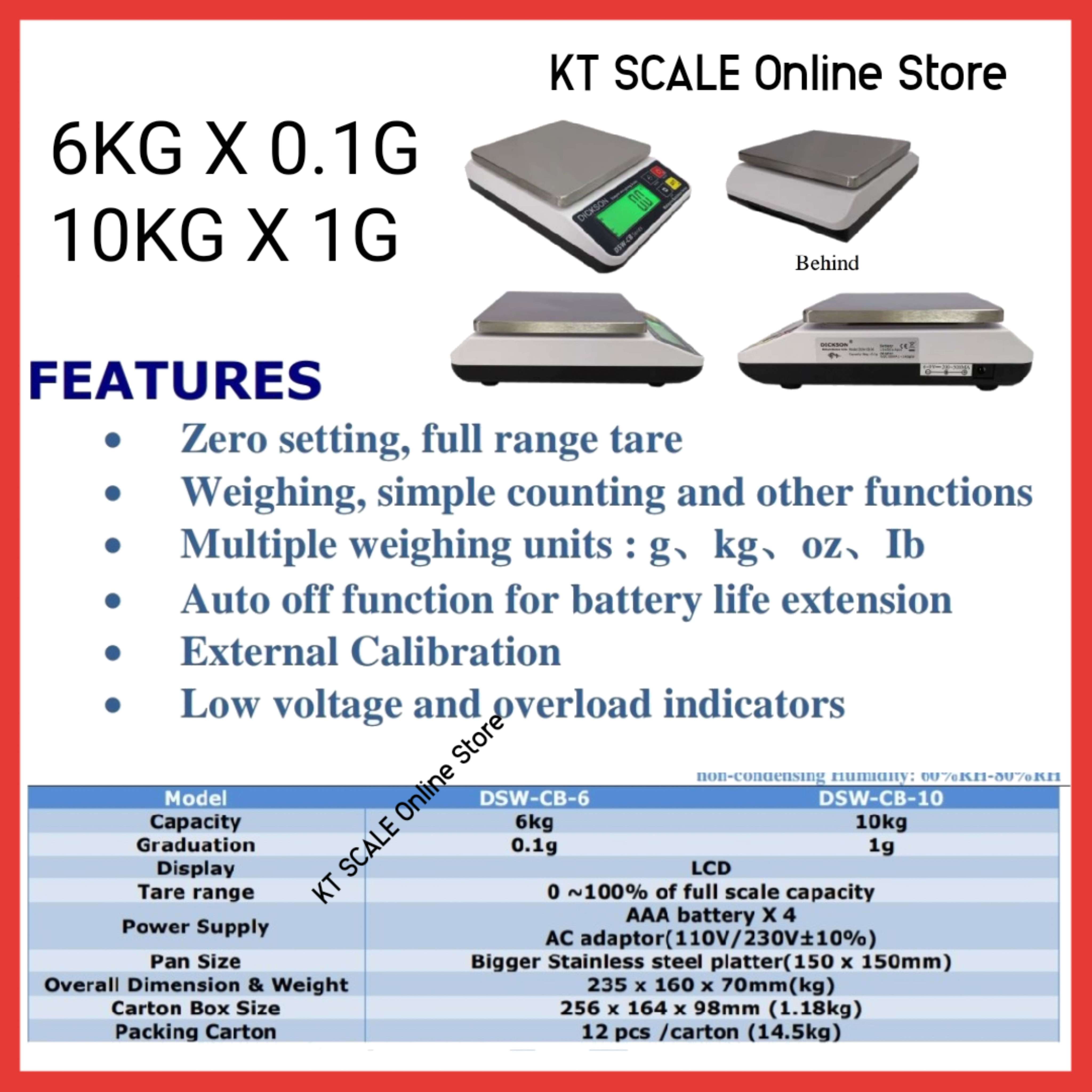 10KG / 6KG DICKSON DIGITAL WEIGHING SCALE DSW-CB SERIES | Shopee Malaysia