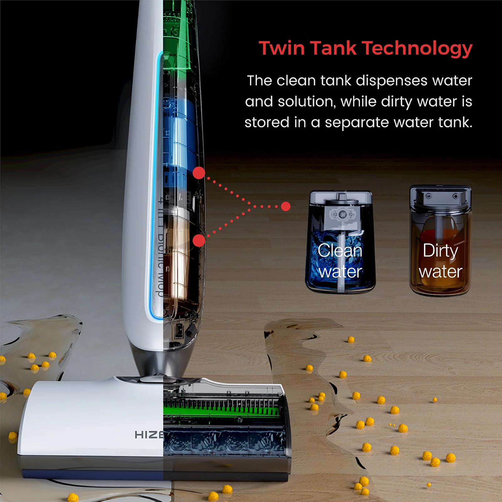 Hizero F500 Cordless Floor Cleaner | UltimateClean™ & Silent | Ultimate ...