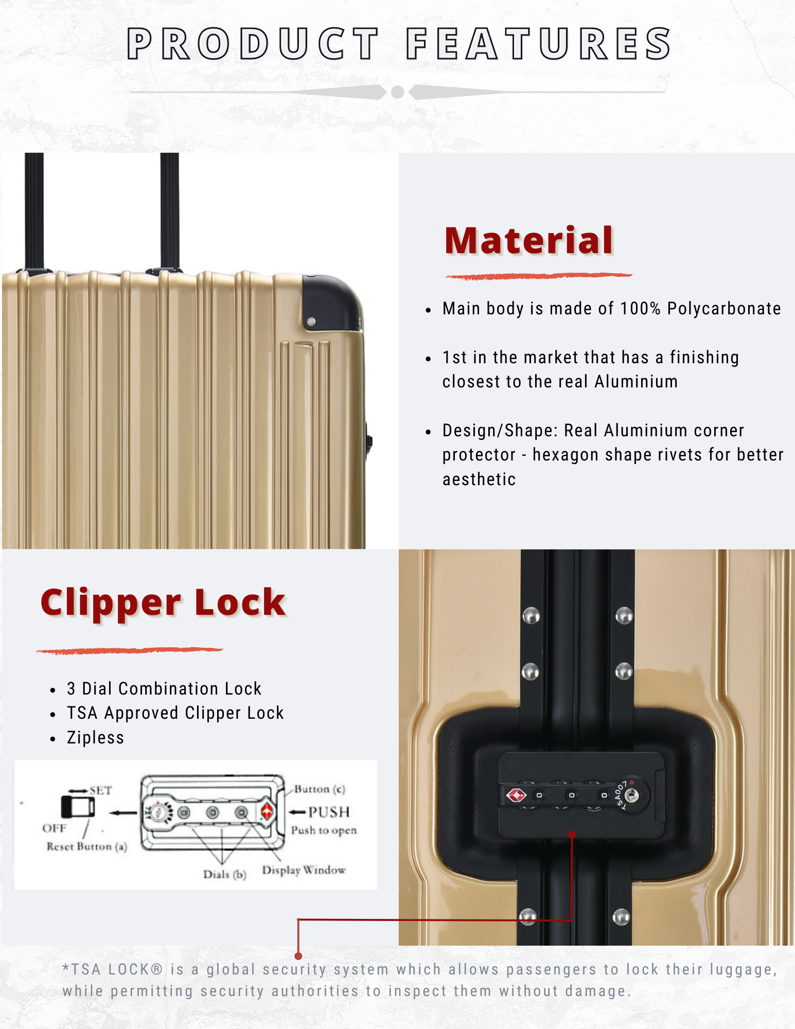 Lushberry Baker 2 (20 INCH) Polycarbonate Aluminium Frame Clipper ...