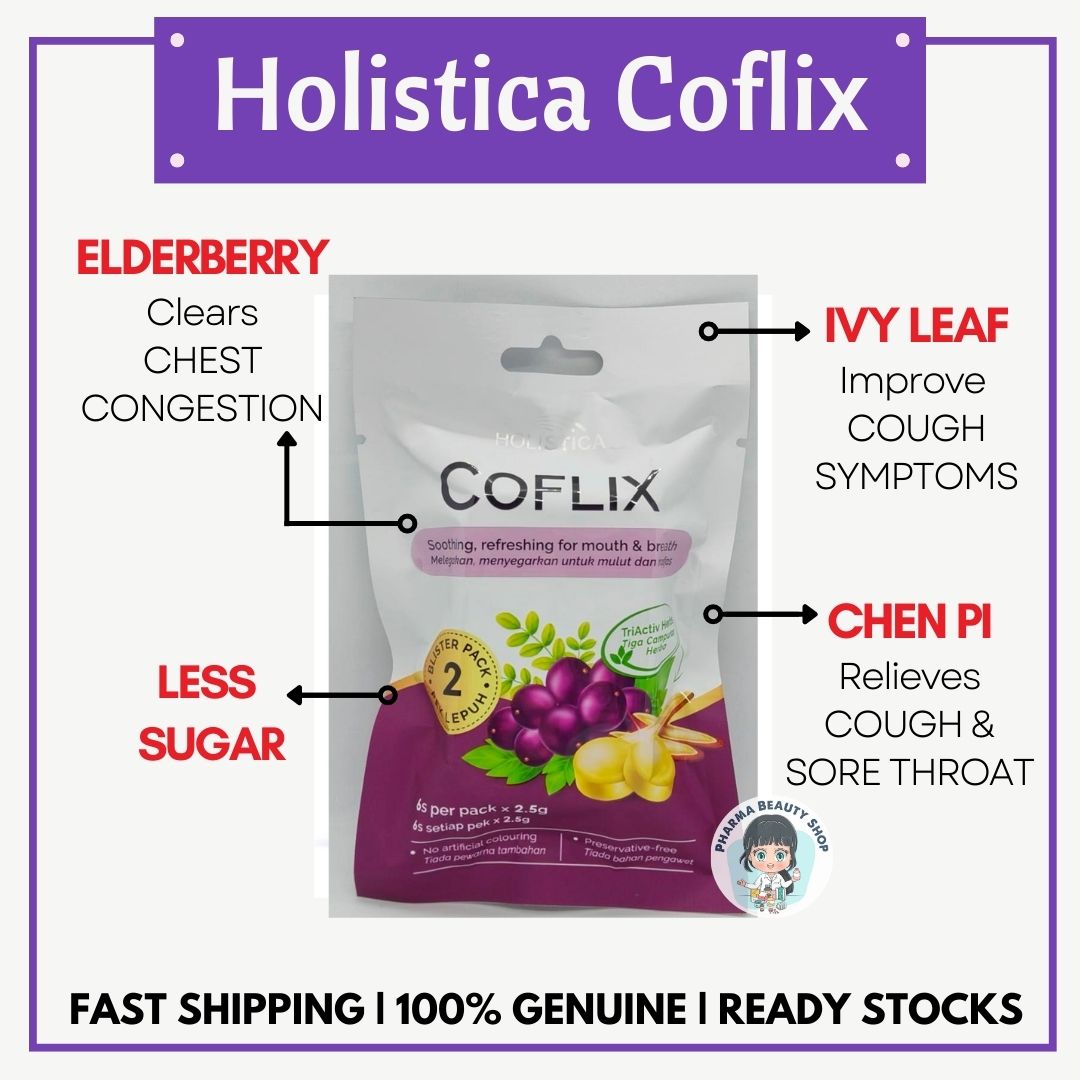 Holistica Coflix Lozenges for Sore Throat & Cough 60 lozenges | Shopee ...