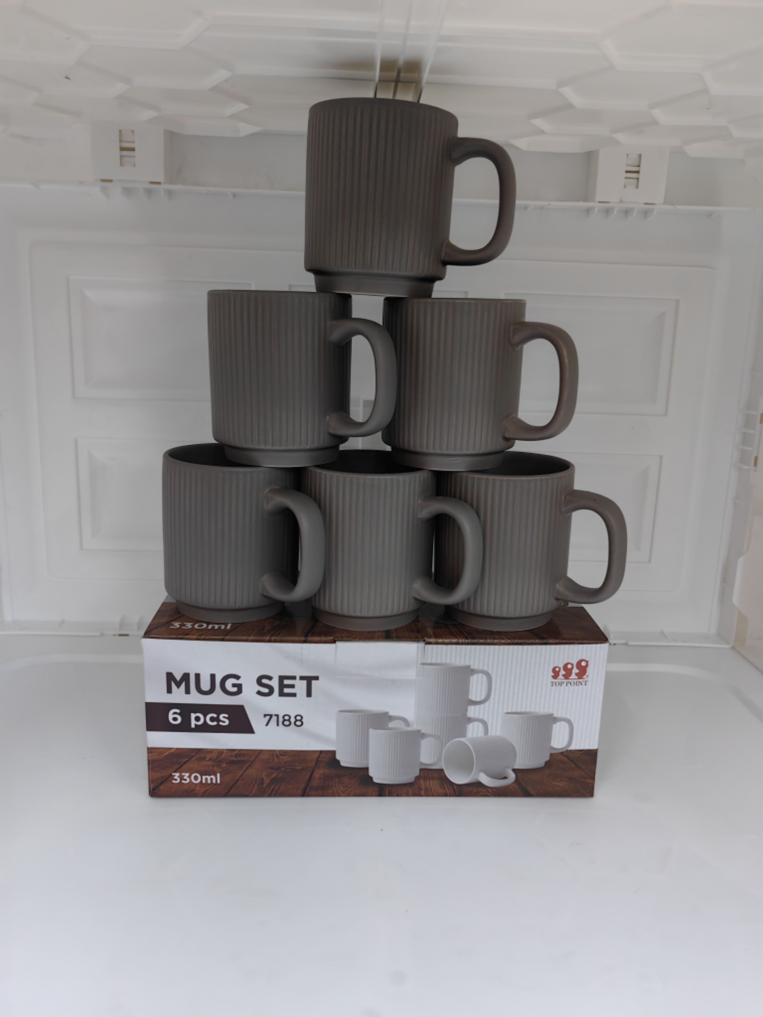 330ml Matte Mug Set 6Pcs in1 Colour Box 时尚瓷耳杯7188 Ceramic Mug 330ml ...