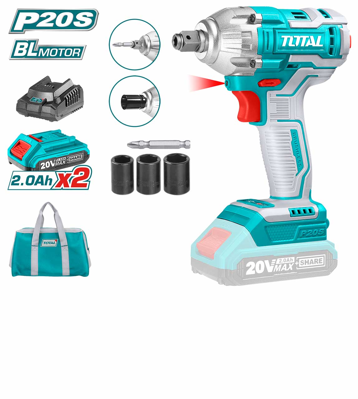 Total 2 in 1 Impact Driver & Impact Wrench TIWLI20208 / TIWLI20236 ...