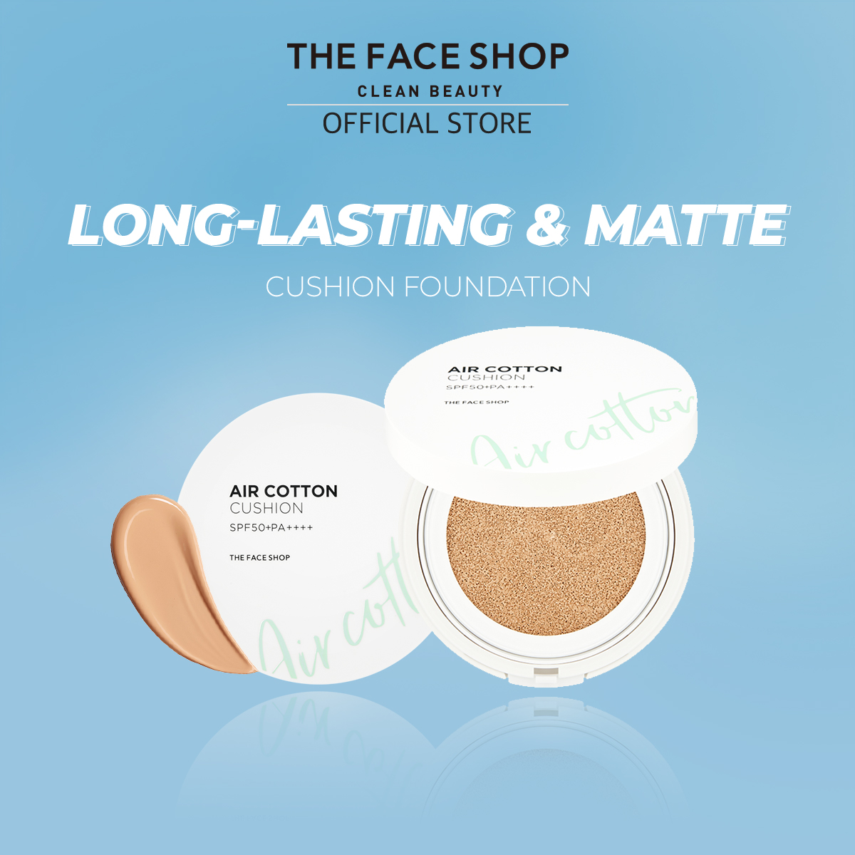 THE FACE SHOP Official fmgt Air Cotton Cushion Foundation SPF50 PA (12g ...