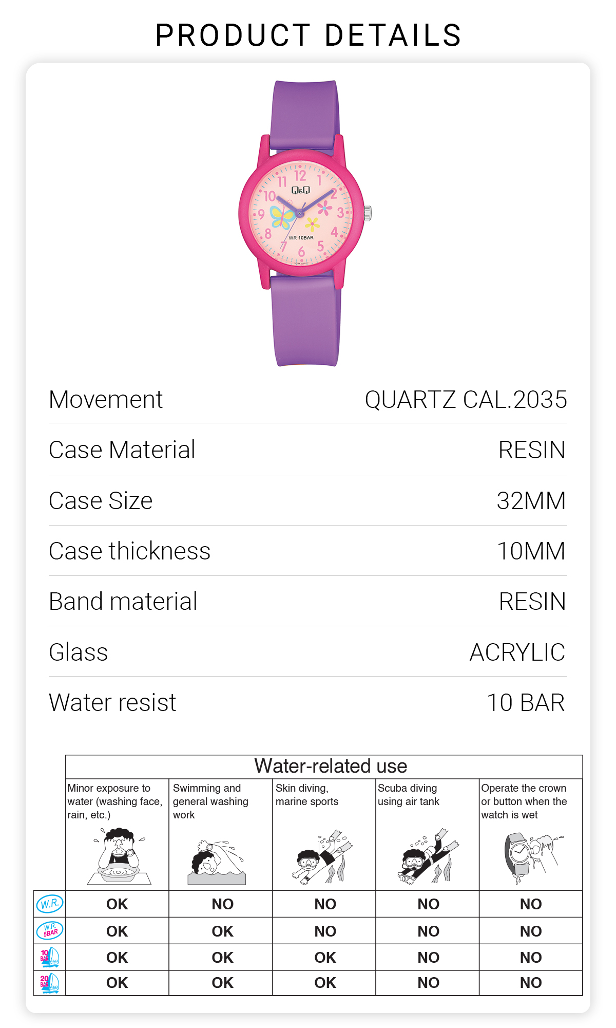 Q&Q Japan by Citizen Jam Tangan Kanak-Kanak Kids Resin Analogue Watch V23A | Shopee Malaysia