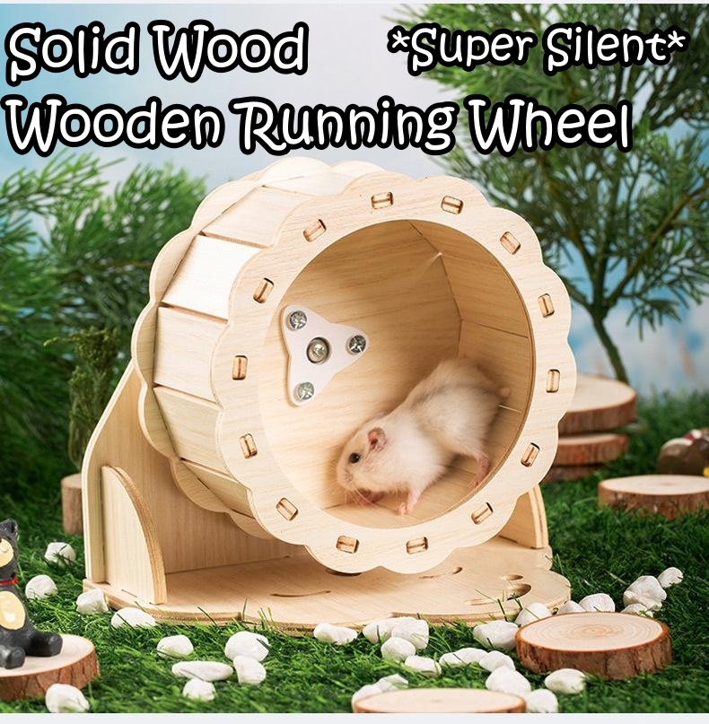 Hamster Small Pets Wooden Running Wheel Hamster Exercise Sports Roller ...