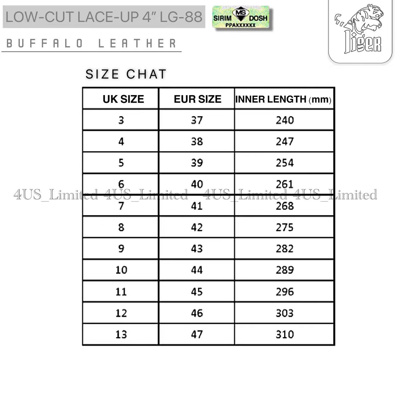 LIGER LG-77 Pull-up 9.5” Safety Boots (Sirim&Dosh) Kasut Safety ...