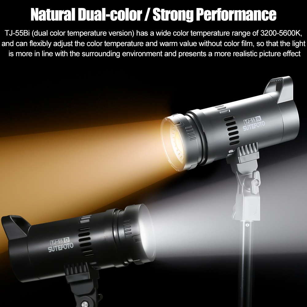 SUTEFOTO TJ-55Bi & TJ-55D Adjustable Focus Spotlight for Shaping Light ...