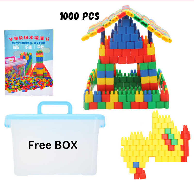 (FREE Box) 1000pcs Rocket Bullet Building Blocks House Character ...