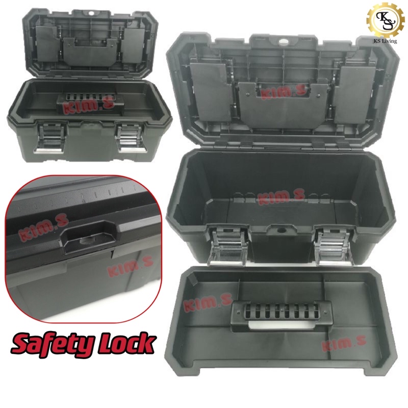 Kim.S Heavy Duty Tools Box Multi Layer Plastic Tools Box Inner Tray PVC Tool Box Storage Larger ...