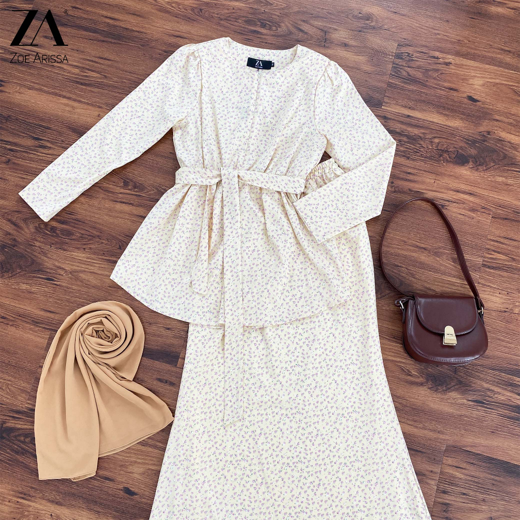 ZOE ARISSA BAJU KURUNG RAYA HAJI 2023 PASTEL PEPLUM Moden Kurung Floral ...