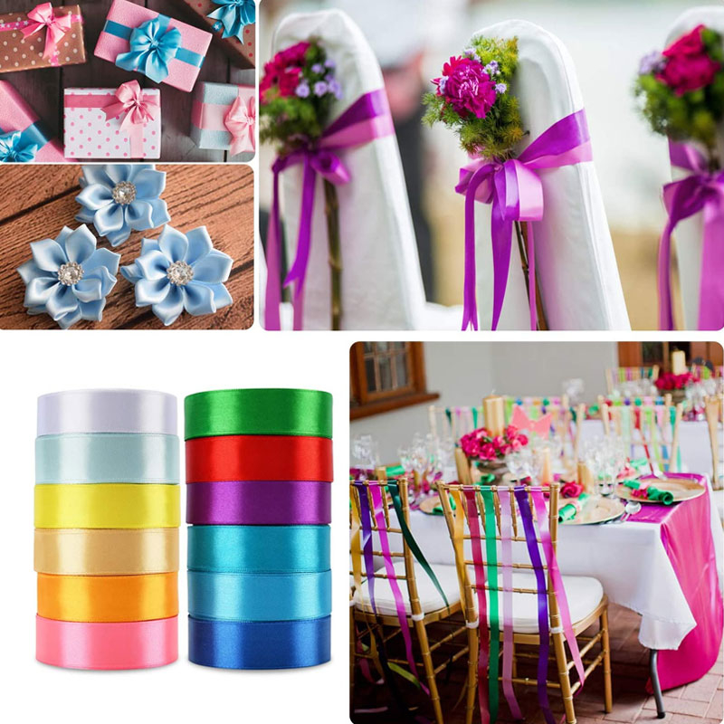 𝟮𝟮𝗠/𝗥𝗢𝗟𝗟 》 DIY Satin Ribbon Roll Christmas Wedding Party Decoration ...